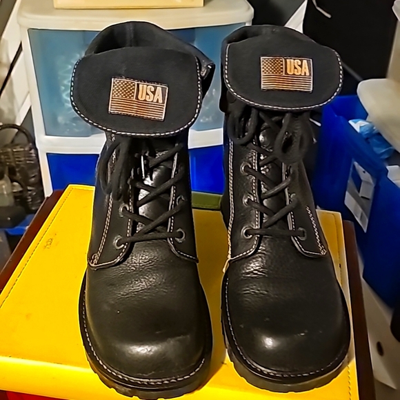 Bakers | Shoes | New Bakers Combat Boots Sz 75 Black Genuine Leather ...